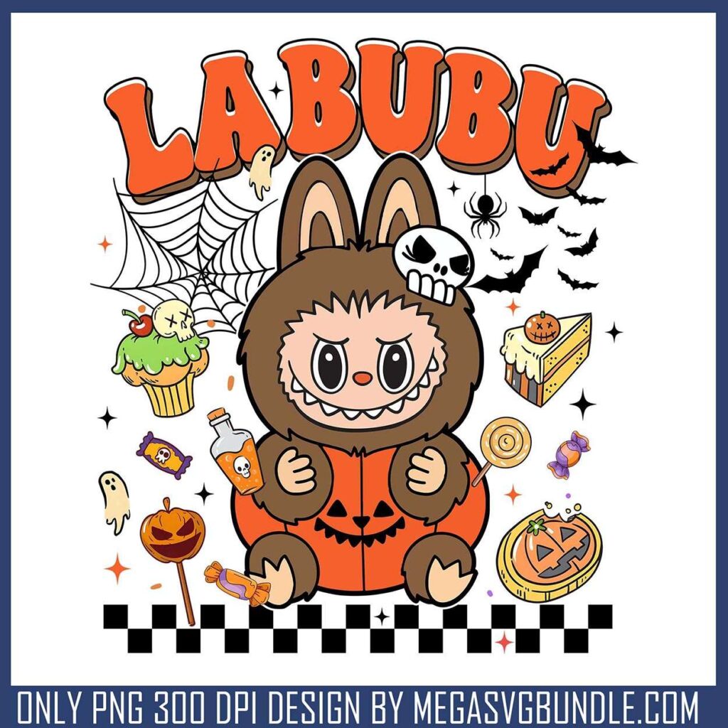 Labubu pumpkin costume png, happy halloween png, labubu dolls png ...