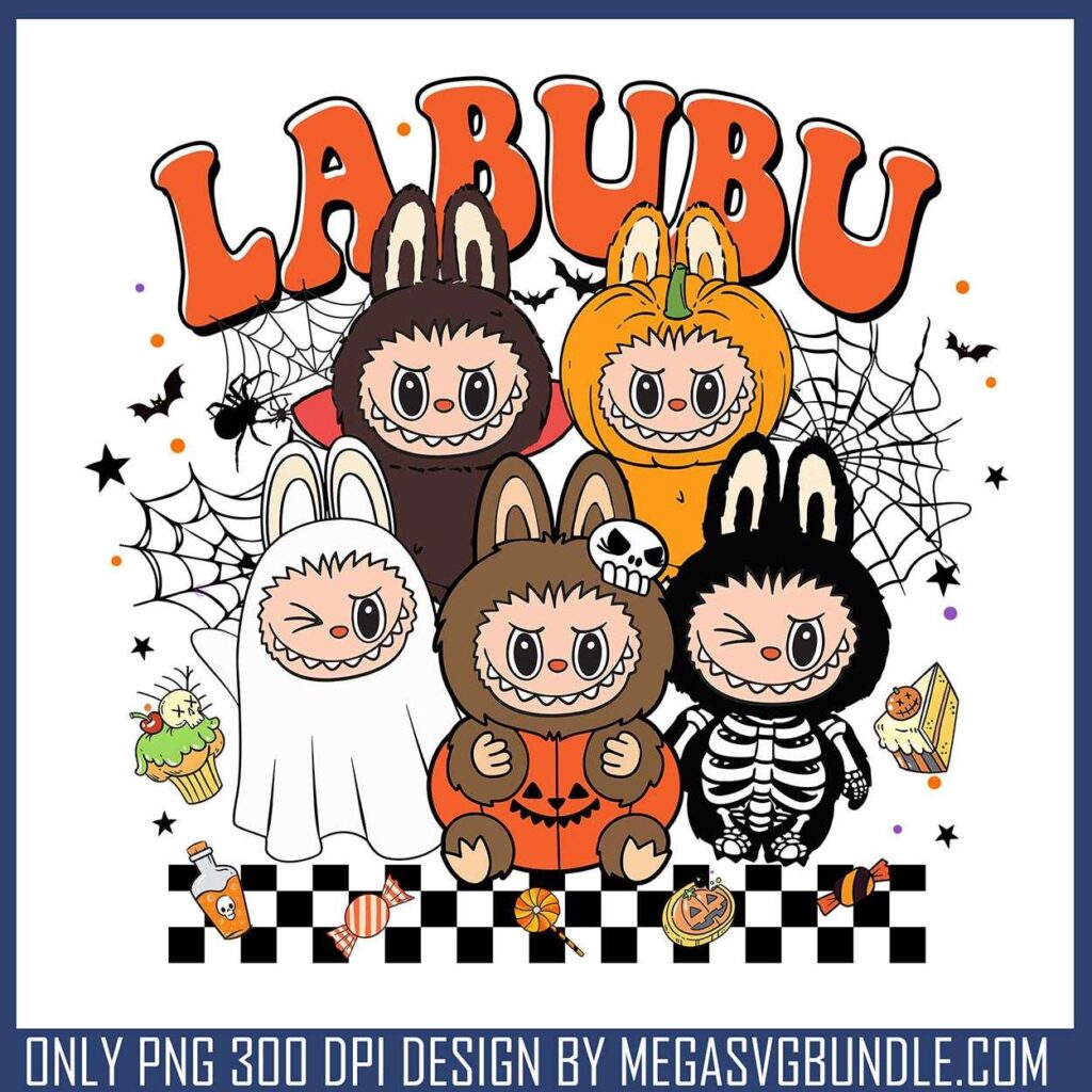 Labubu spooky team png, halloween costume png, labubu outfits png ...