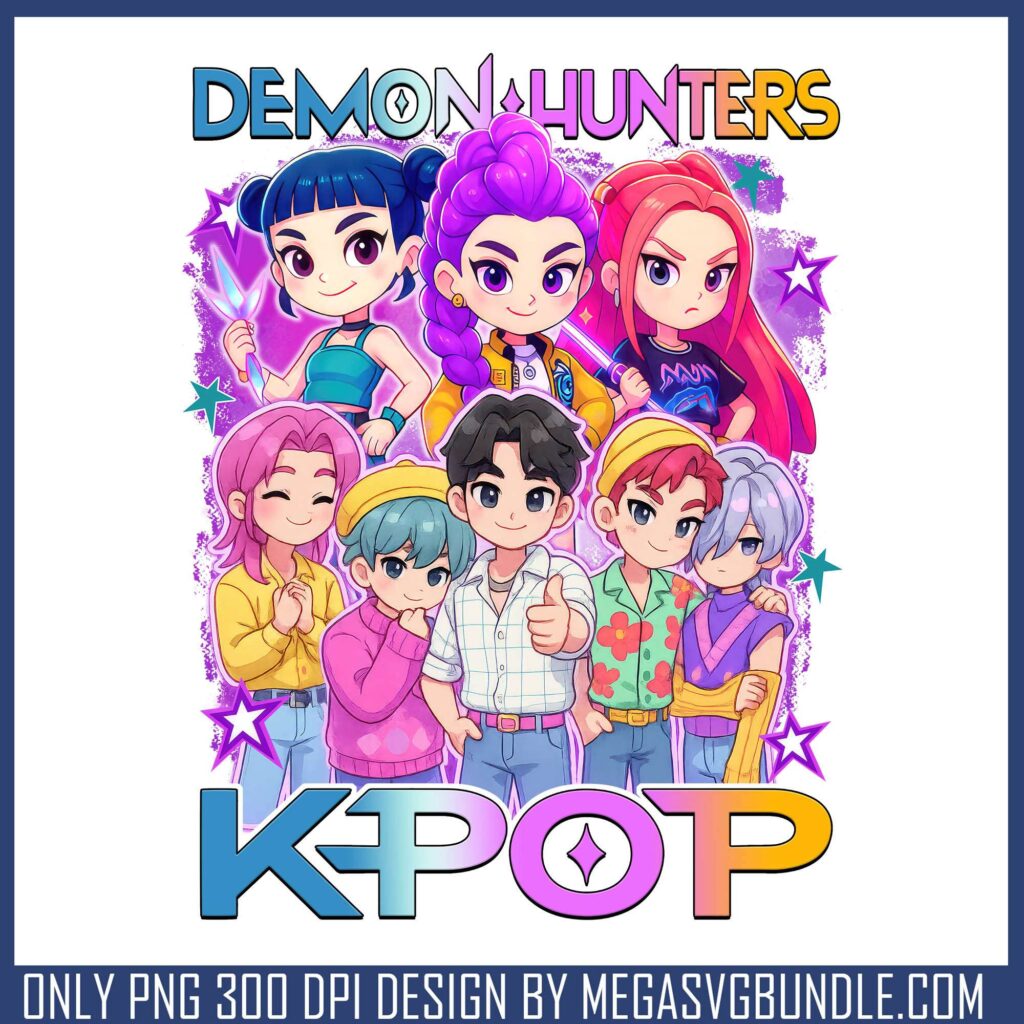 Demon hunters kpop characters png, huntrix band png, saja boys band png - Mega SVG Bundle - Huge ...